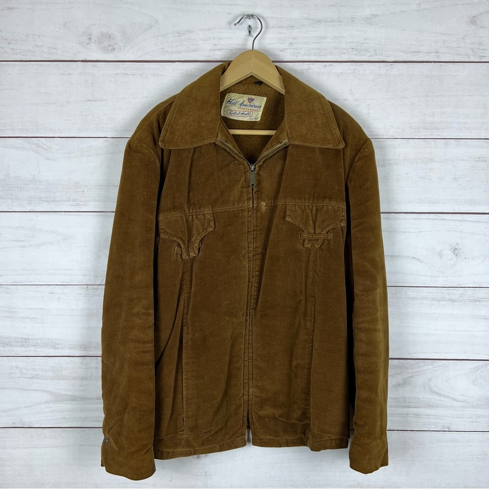 Vintage 1970s Robert Hall Corduroy Lined Jacket Size … - Gem